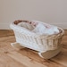 Unpainted Natural Wicker Cradle With Bedding for Girl, Wicker & Beech ...