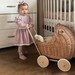 Natural Wicker & Beech Wood Doll's Pram for Kids Eco-friendly, Vintage ...