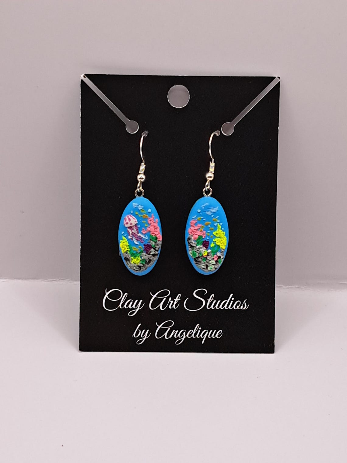 Frutiger Aero Aqua, Underwater Reef Scene, 20mm, Handmade Polymer Clay ...