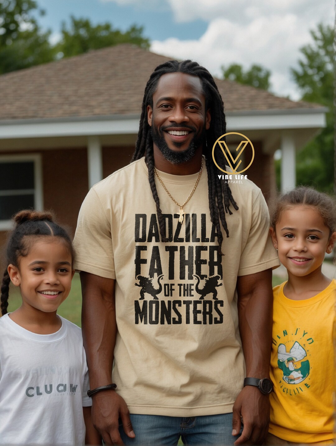 Dadzilla Father of the Monsters Unisex Softstyle Crewneck Tee, Black ...