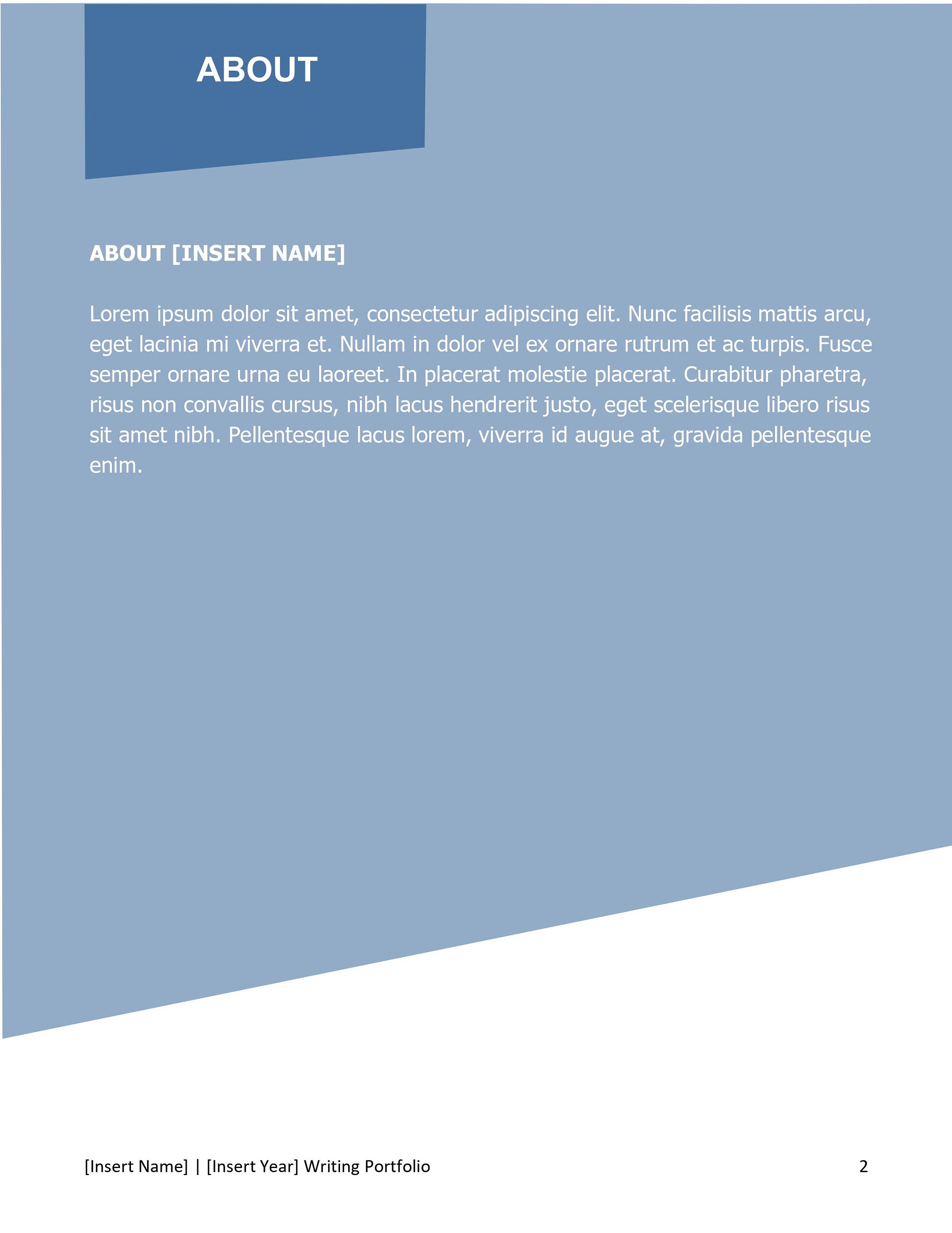 Public Relations Writing Portfolio Template for Word - Blue - Etsy