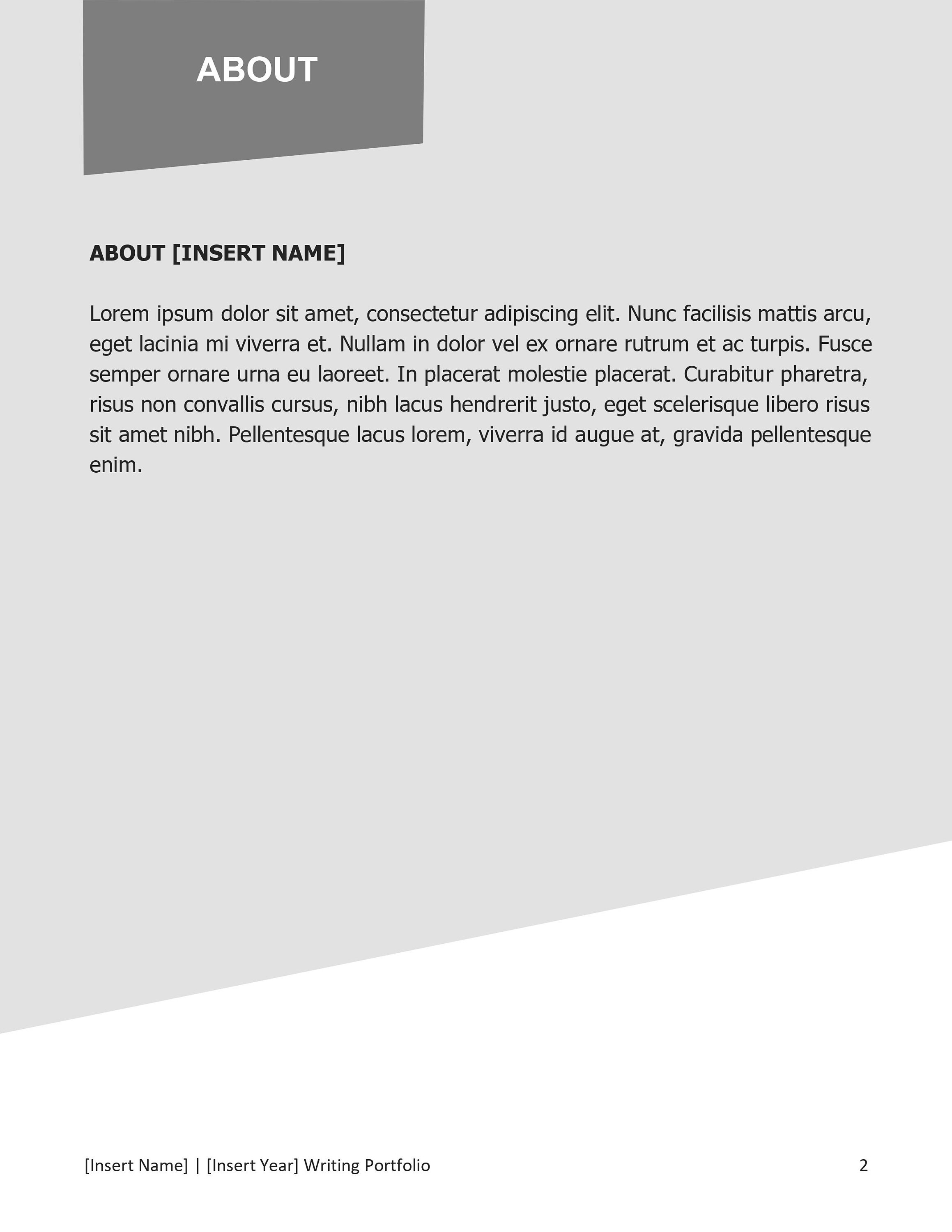Public Relations Writing Portfolio Template for Word - Gray - Etsy