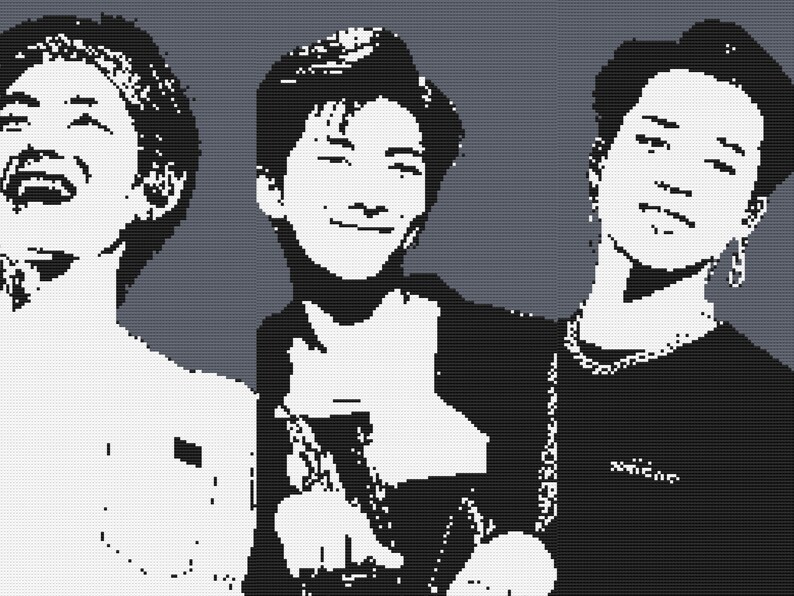 BTS V, Suga, RM, Jungkook, Jin, Jimin, J-hope Cross Stitch Pattern, BTS ...
