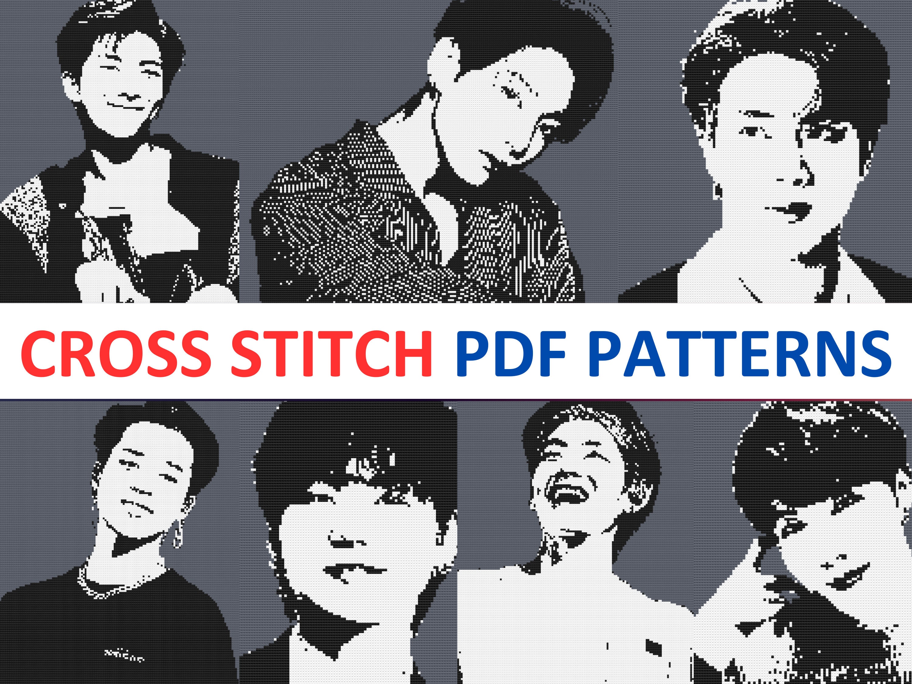 BTS V, Suga, RM, Jungkook, Jin, Jimin, J-hope Cross Stitch Pattern, BTS ...