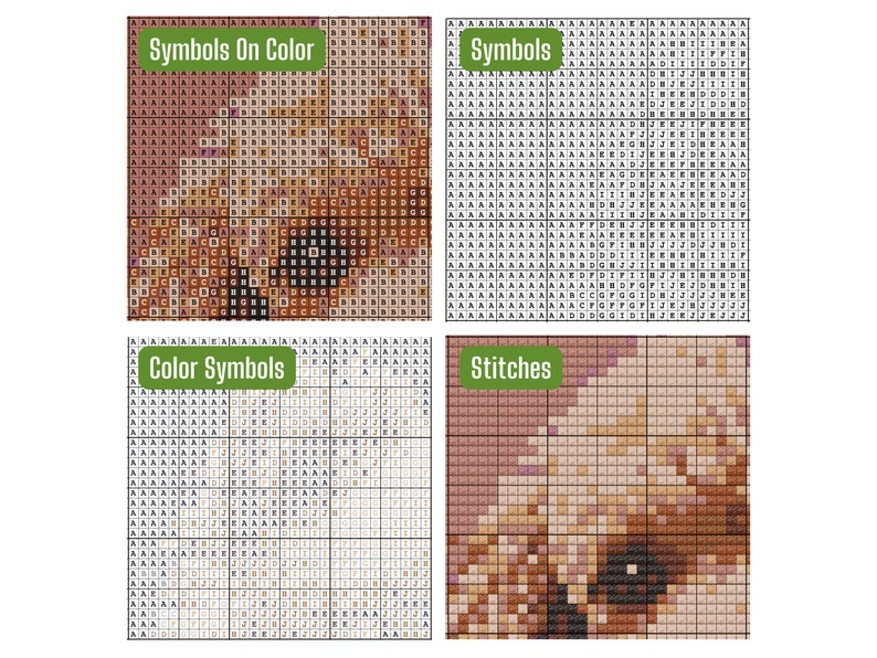Set of 4 Poodle Puppies Cross Stitch Pattern Animals Cross Stitch Dogs ...