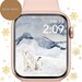 Winter Apple Watch Wallpaper Snowy Polar Bear and Penguin Watercolor ...