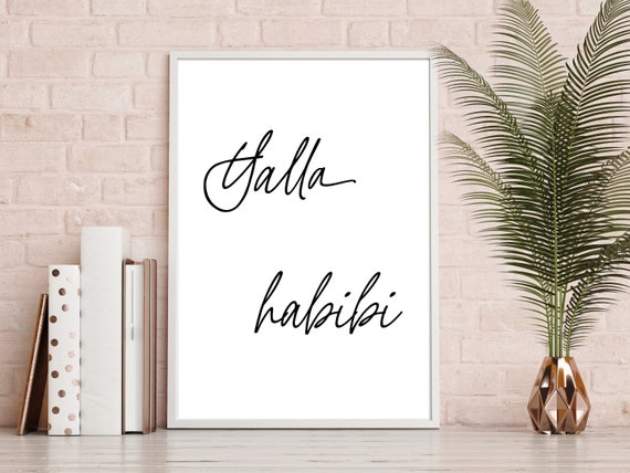 Yalla Habibi Word Art Multiple Sizes Arabic English Word | Etsy