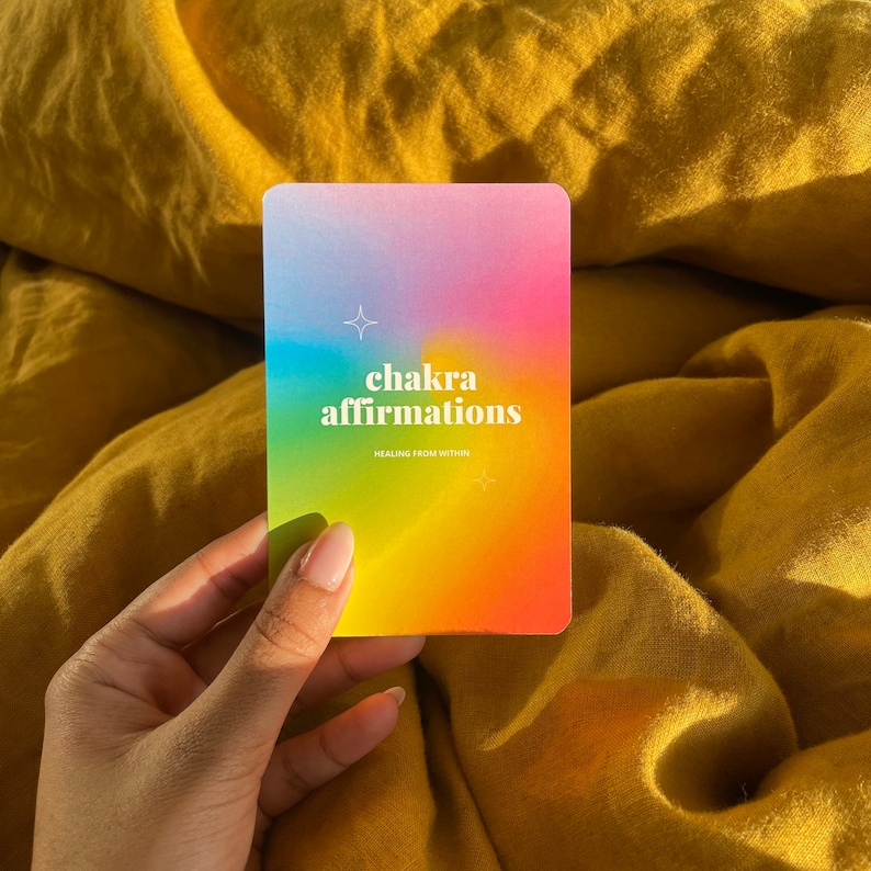 Affirmation Cards Chakra Positive Selfcare Deck Mindfulness Wellness ...