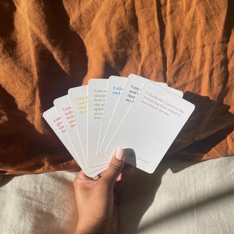 Affirmation Cards Chakra Positive Selfcare Deck Mindfulness Wellness ...
