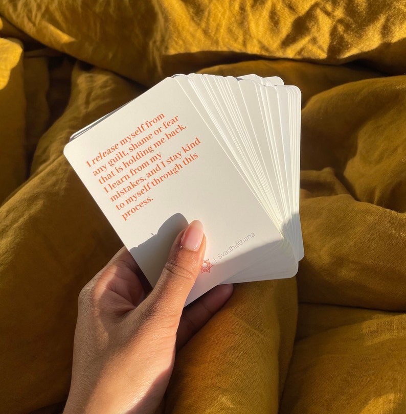 Affirmation Cards Chakra Positive Selfcare Deck Mindfulness Wellness ...