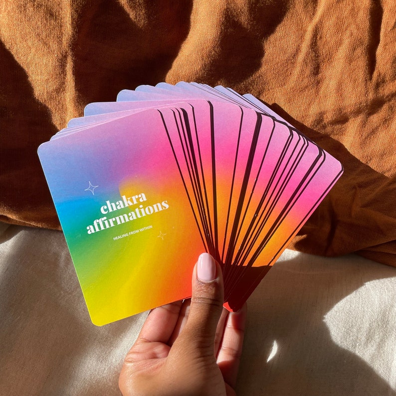 Affirmation Cards Chakra Positive Selfcare Deck Mindfulness Wellness ...