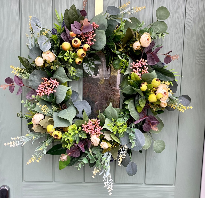 All Year Round Wreath for Front Door - Etsy UK