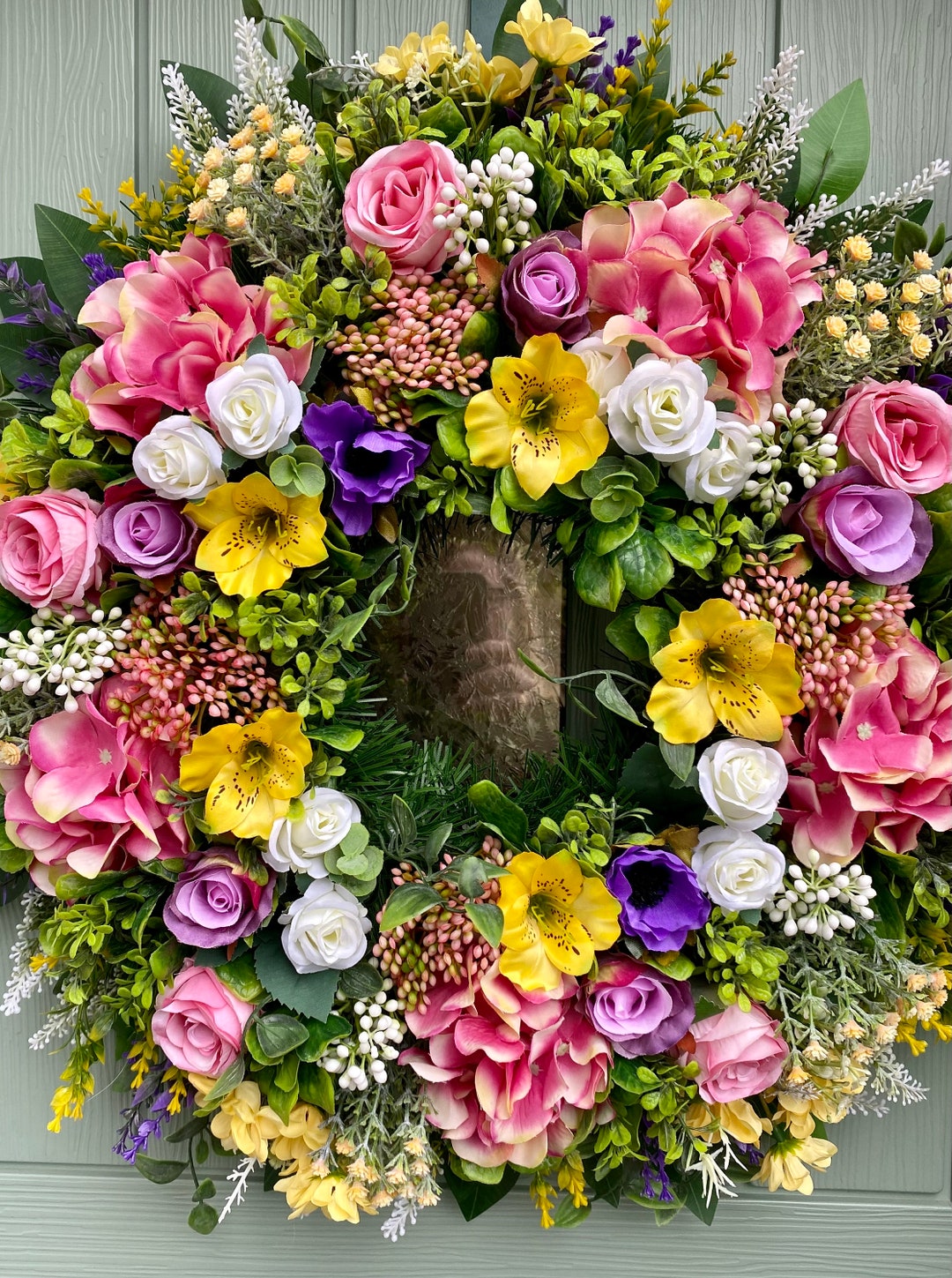 Spring Summer Wreath for Front Door - Etsy