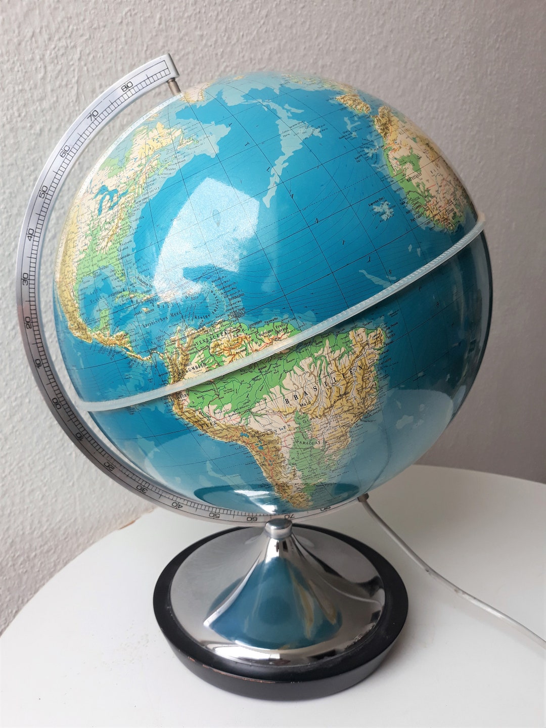 1972 Globe Illuminated World Globe Table Globe Illuminated Globe 70s - Etsy