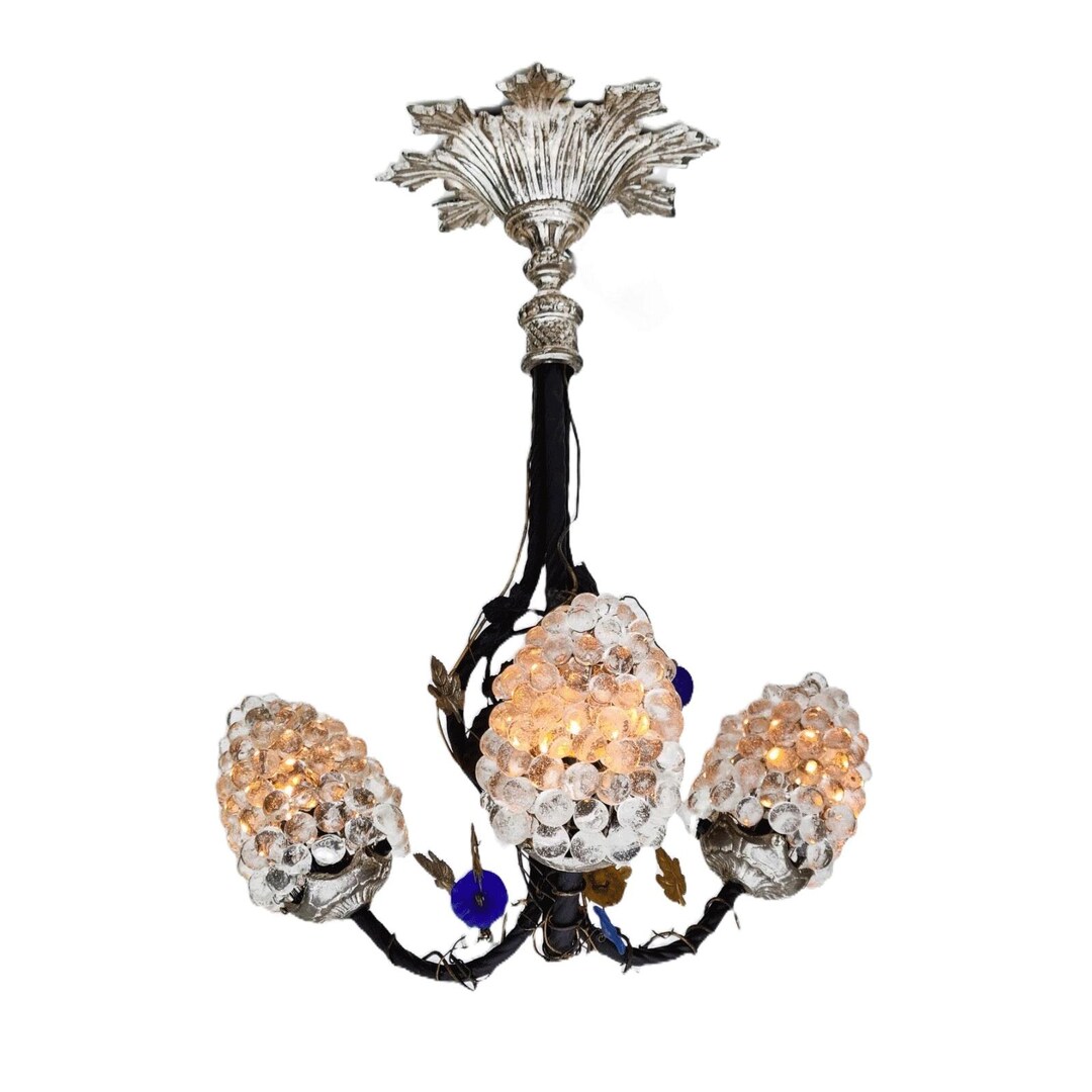 70s Vintage Grape Lamp Table Lamp Ceiling Lamp Murano Glass Grape Lamp ...