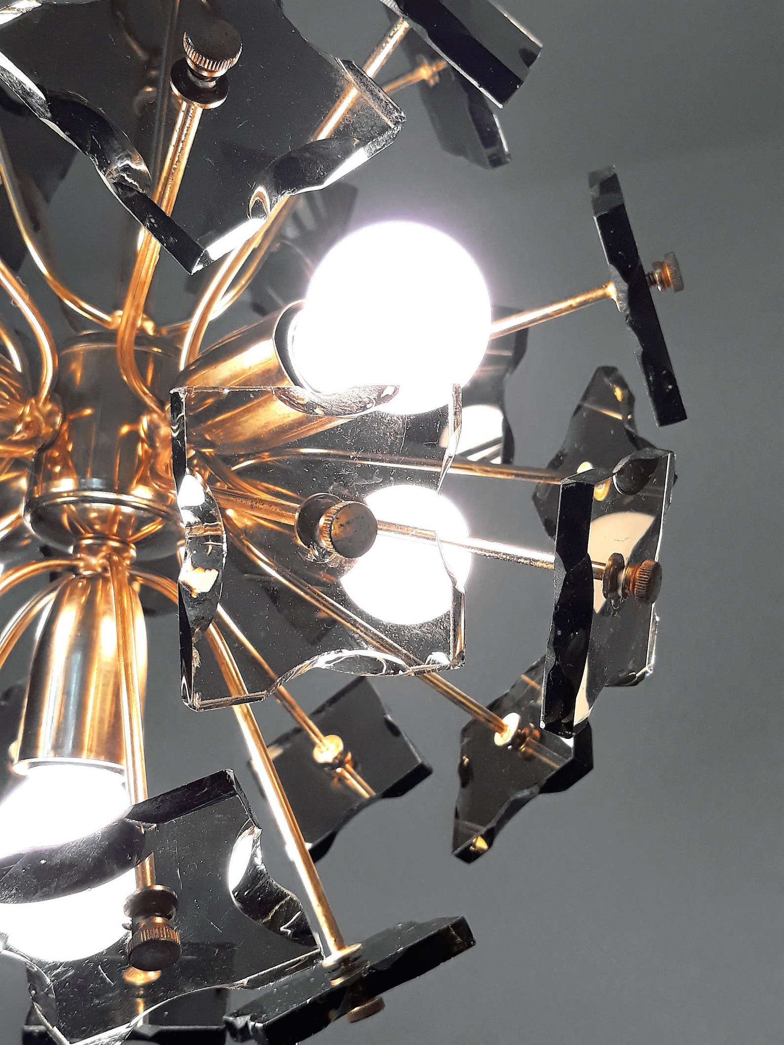 70s Italian Sputnik Pendant Lamp Cult Vintage Loft 5 Light Spots Lamp ...