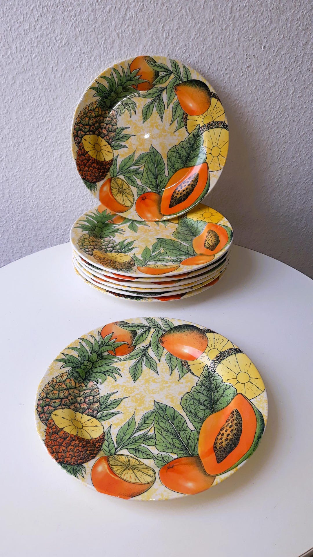 2000s Colombian Tropical Fruits Corona Columbia Plate Set, 8 X 25 Cm ...