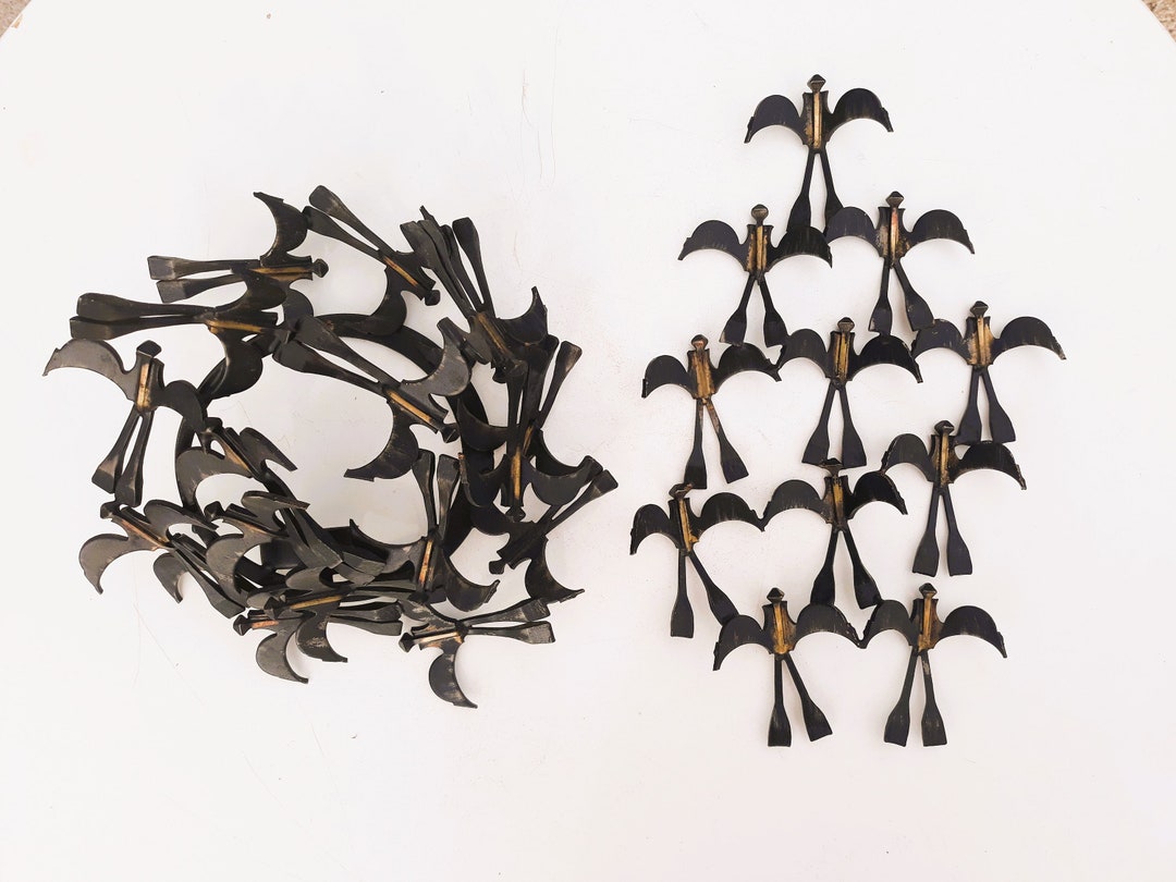 70s Scandi Design Wall Decoration Wall Candle Holder Metal Angel ...