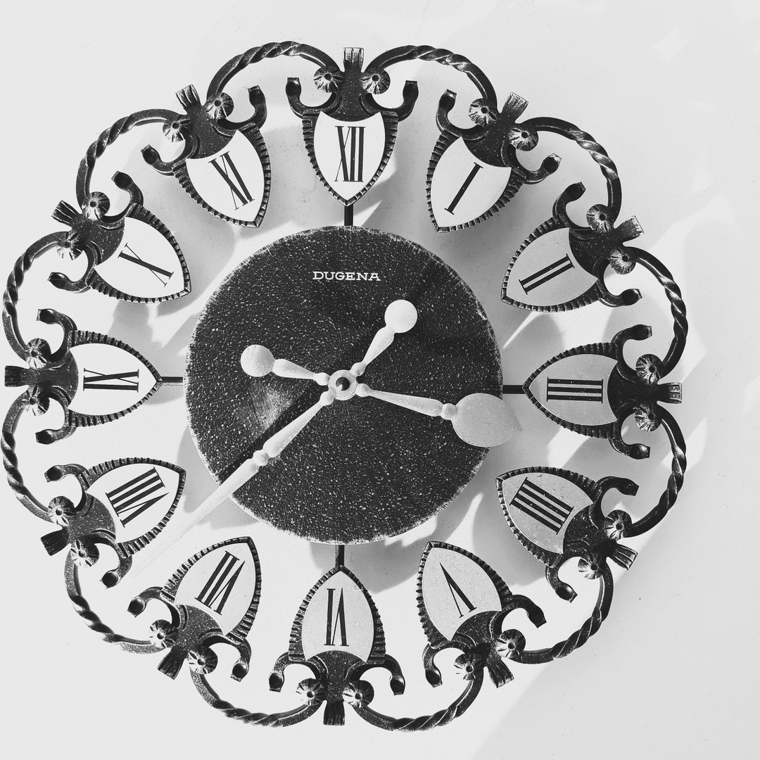 60s DUGENA Wall Clock Vintage Clock Retro Clock electric Made in ...