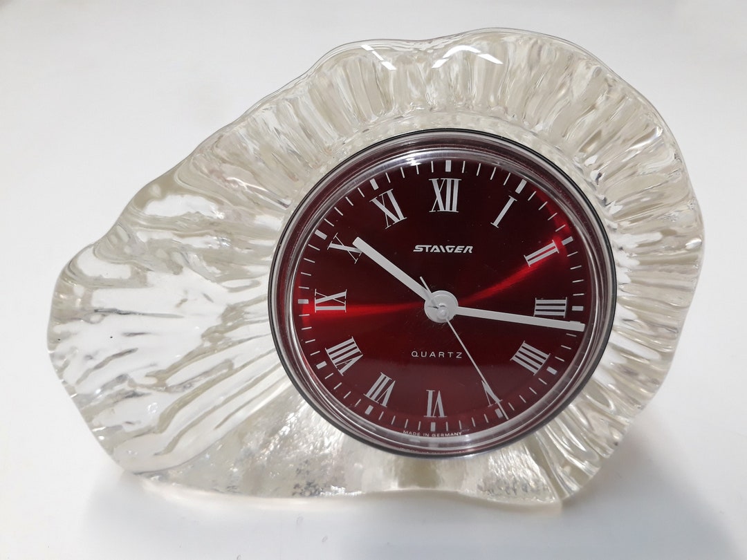 70s Vintage Staiger Quartz Table Clock Waldglashütte Joska Glas70s - Etsy