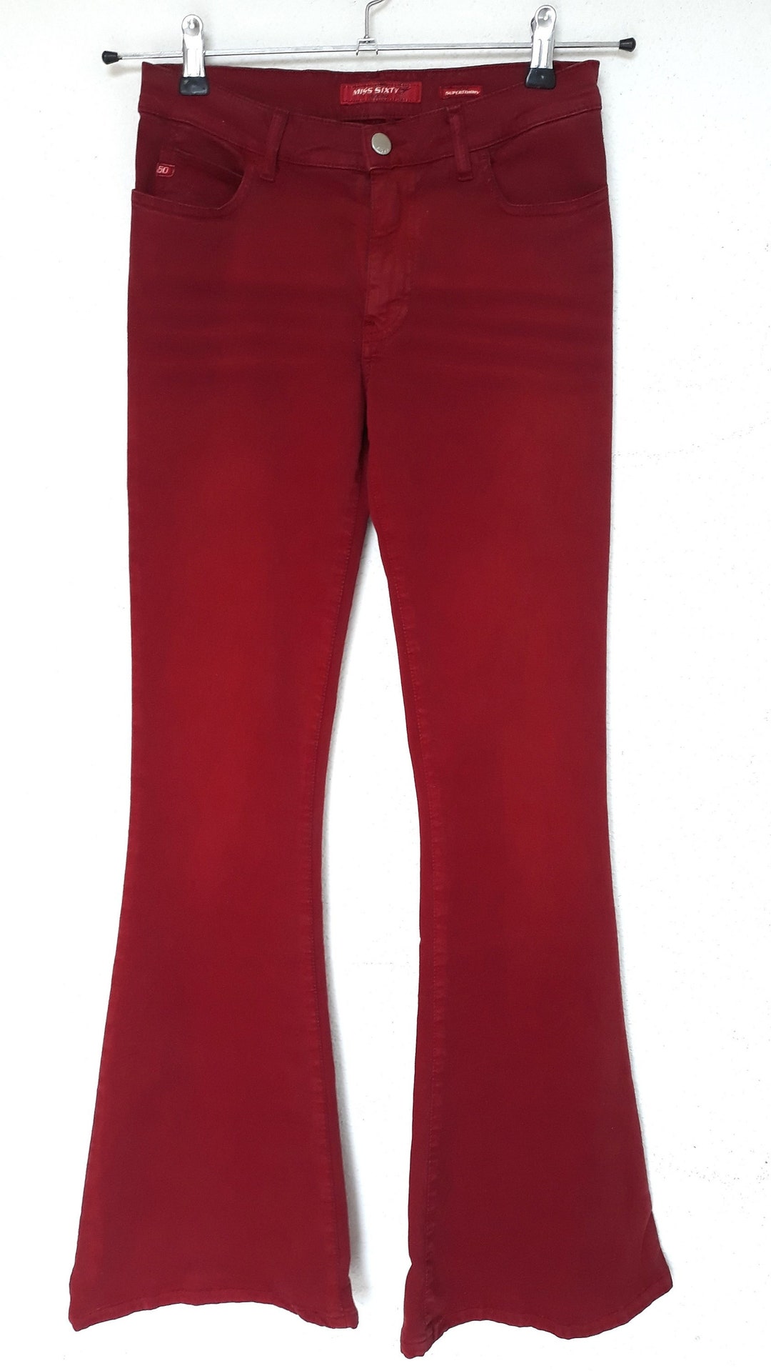 1990s-2000s Vintage "miss Sixty" Super Tommy, Flared Jeans, Size 27 = S ...