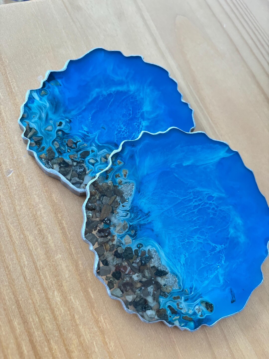 Sea Coasters, Resin Art, Set of 2 - Etsy