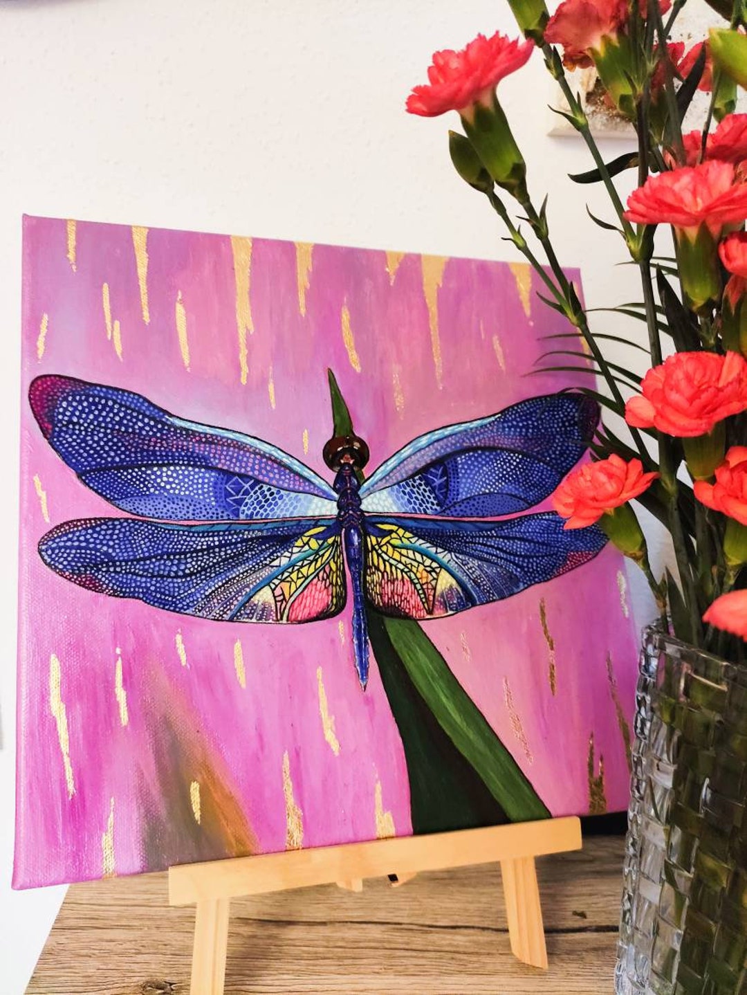 Dragonfly Acrylic Painting / Nature Painting - Etsy