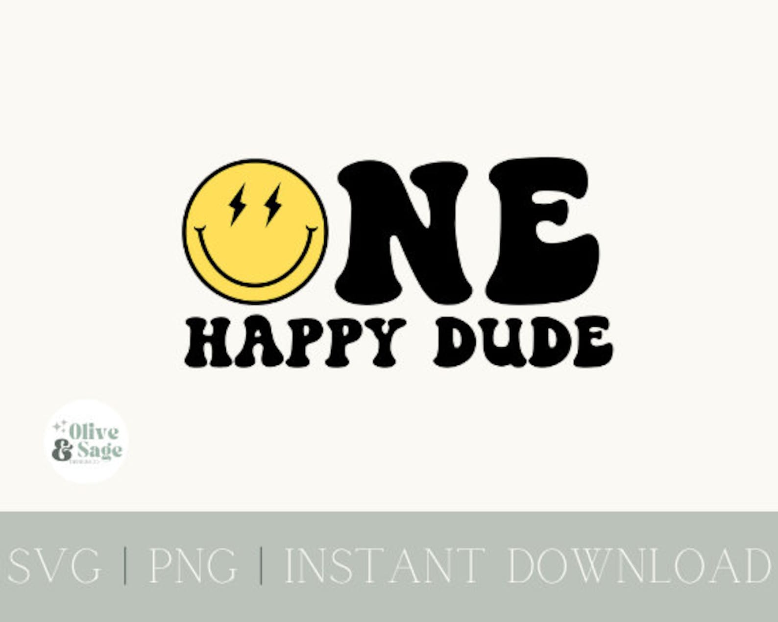One Happy Dude Smiley Face SVG PNG First Birthday 1st Birthday One Cool ...