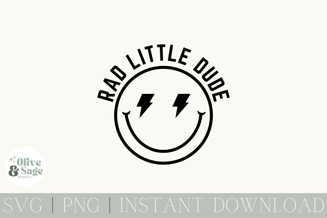Rad Little Dude Smiley Face SVG PNG, Toddler Graphic Tee, Trendy ...