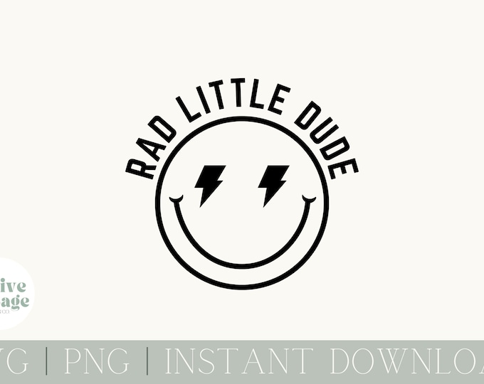 Rad Little Dude Smiley Face SVG PNG, Toddler Graphic Tee, Trendy ...