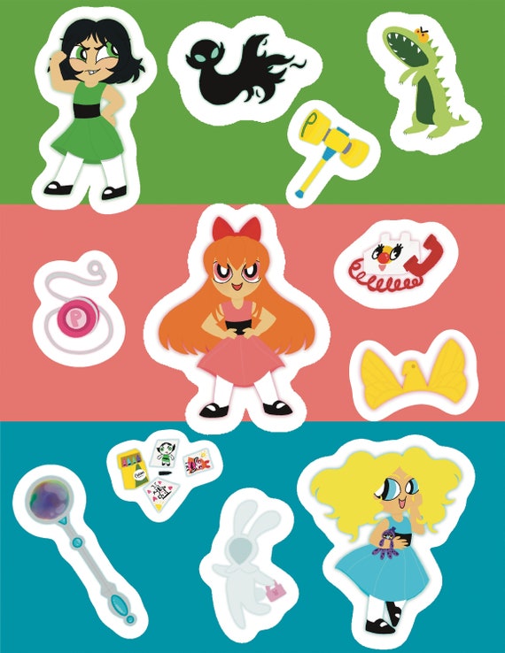 Powerpuff Girls Sticker Sheet | Etsy