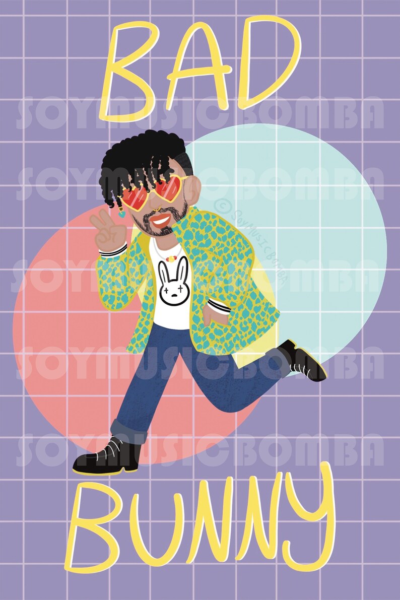 Bad Bunny Sticker and Print - Etsy