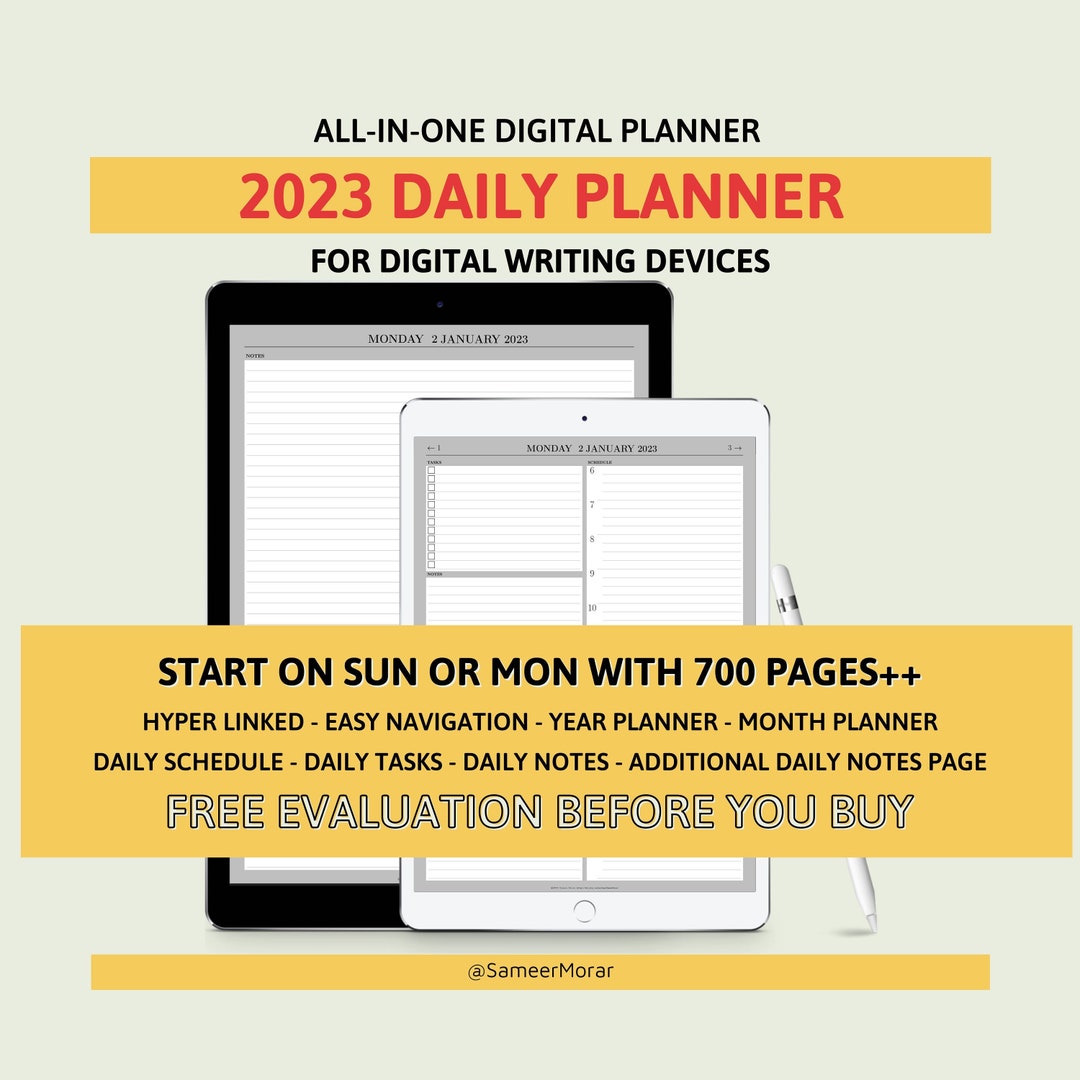 2023 Daily Planner for Digital Writing Devices iPad / Onyx Boox ...