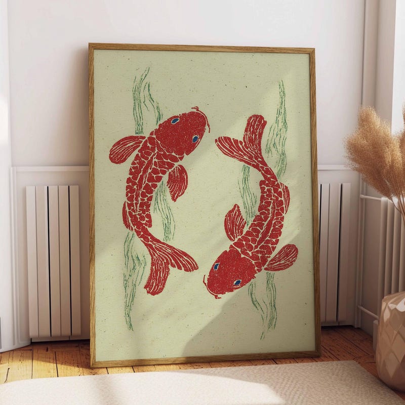 Japanese Art Edo Fish - Etsy UK