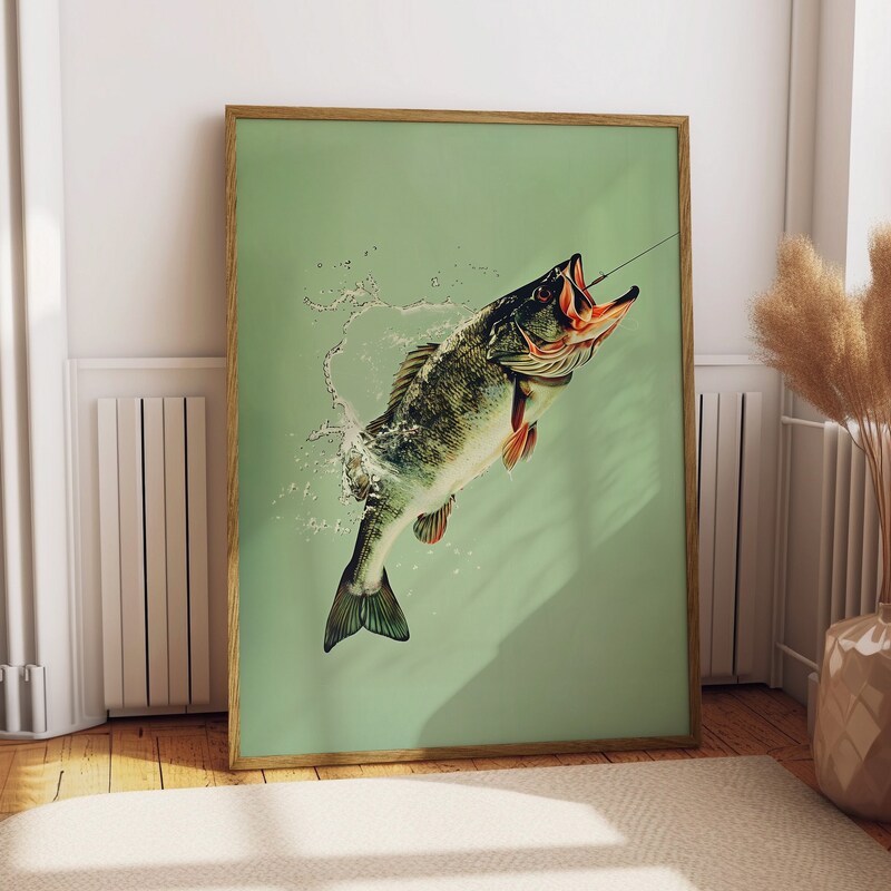 Bass Fishing Poster - Etsy