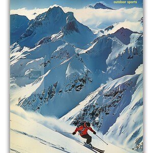 Vintage Skiing Magazine Poster, Ski Wall Art Poster, Outdoor Ski ...