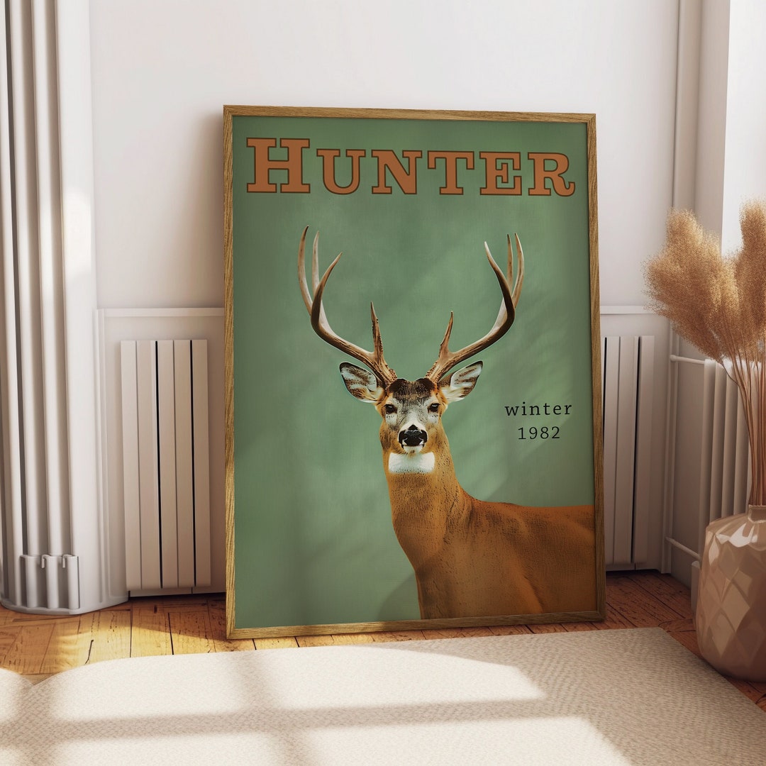 Vintage Whitetail Deer Hunting Print Retro Outdoors Poster Travel ...
