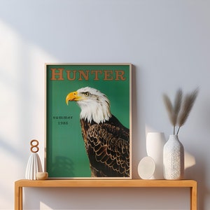 Vintage Bald Eagle Print Retro Outdoors Hunting Poster Travel Poster ...