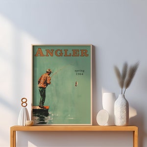 Fisherman Fishing Vintage Poster Art Retro Travel Poster Cabin Wall ...