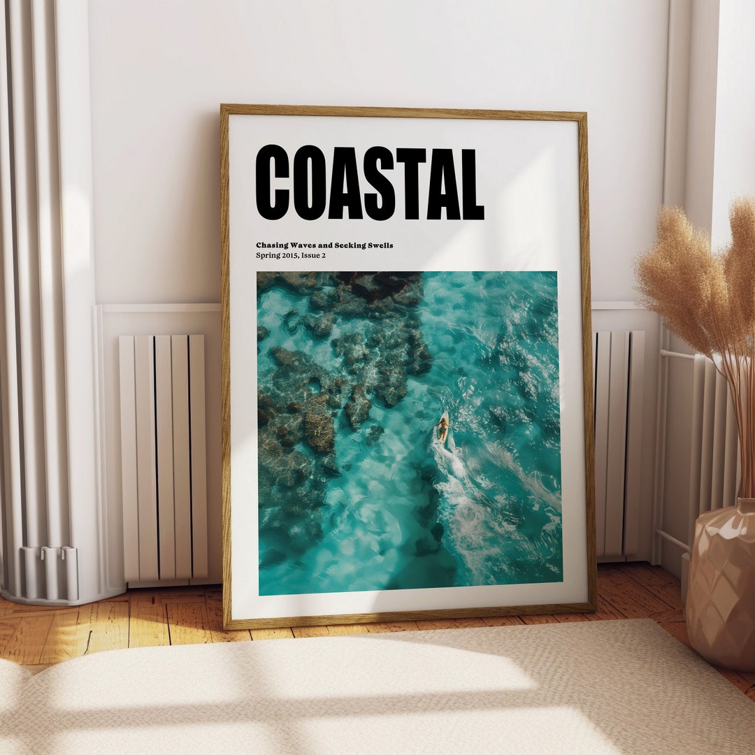 Surfing Magazine Poster, Surf Wall Art Poster, Retro Surfer Catalogue ...