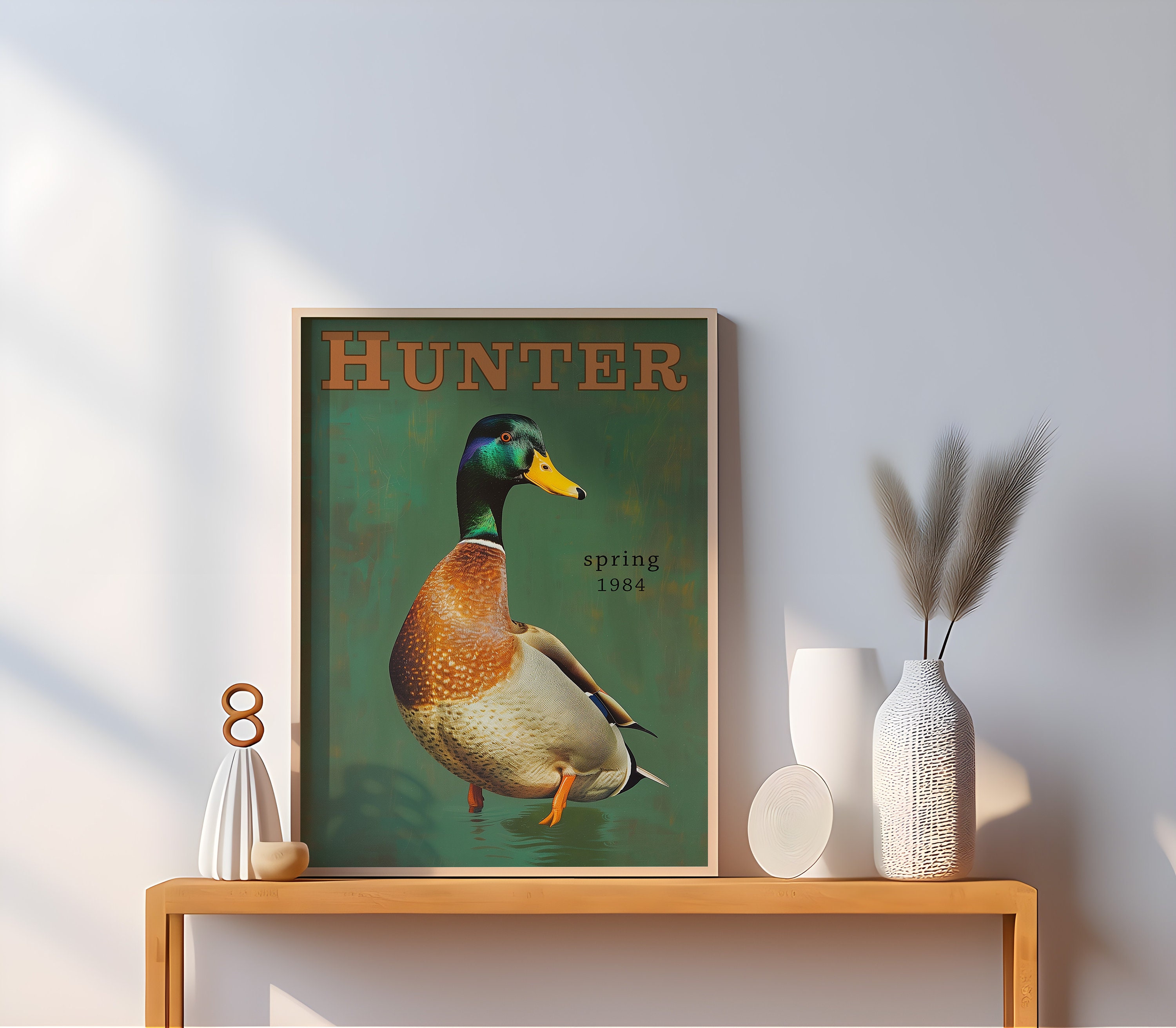 Vintage Mallard Print Retro Outdoors Duck Hunting Poster Travel Poster ...