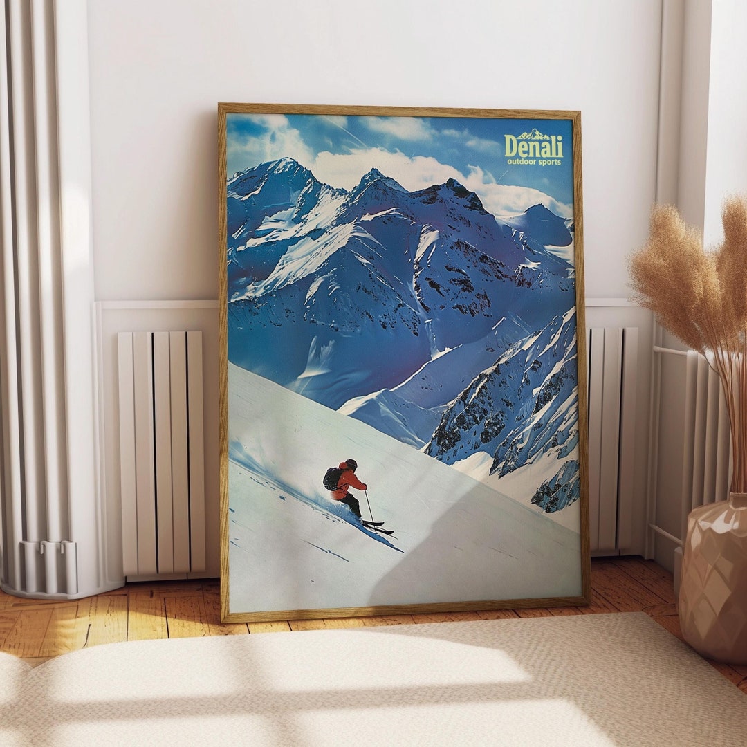 Vintage Skiing Magazine Poster, Ski Wall Art Poster, Outdoor Ski ...