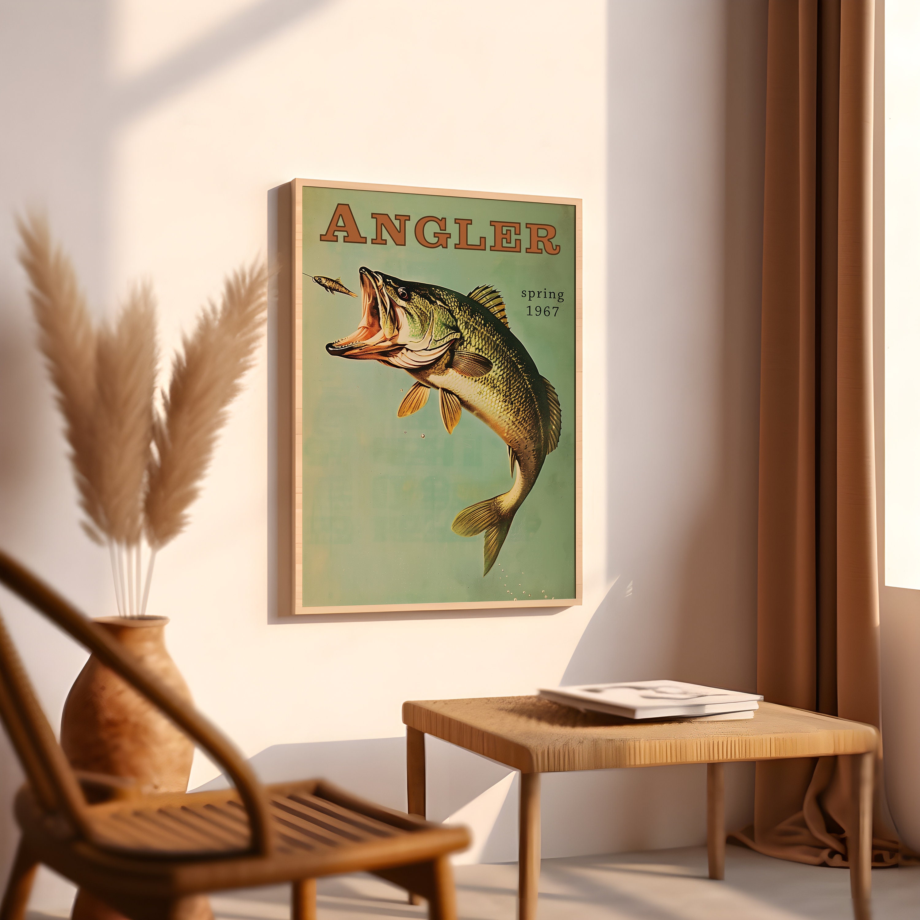 Bass Fishing Vintage Poster Art Retro Travel Poster Cabin Wall Decor ...