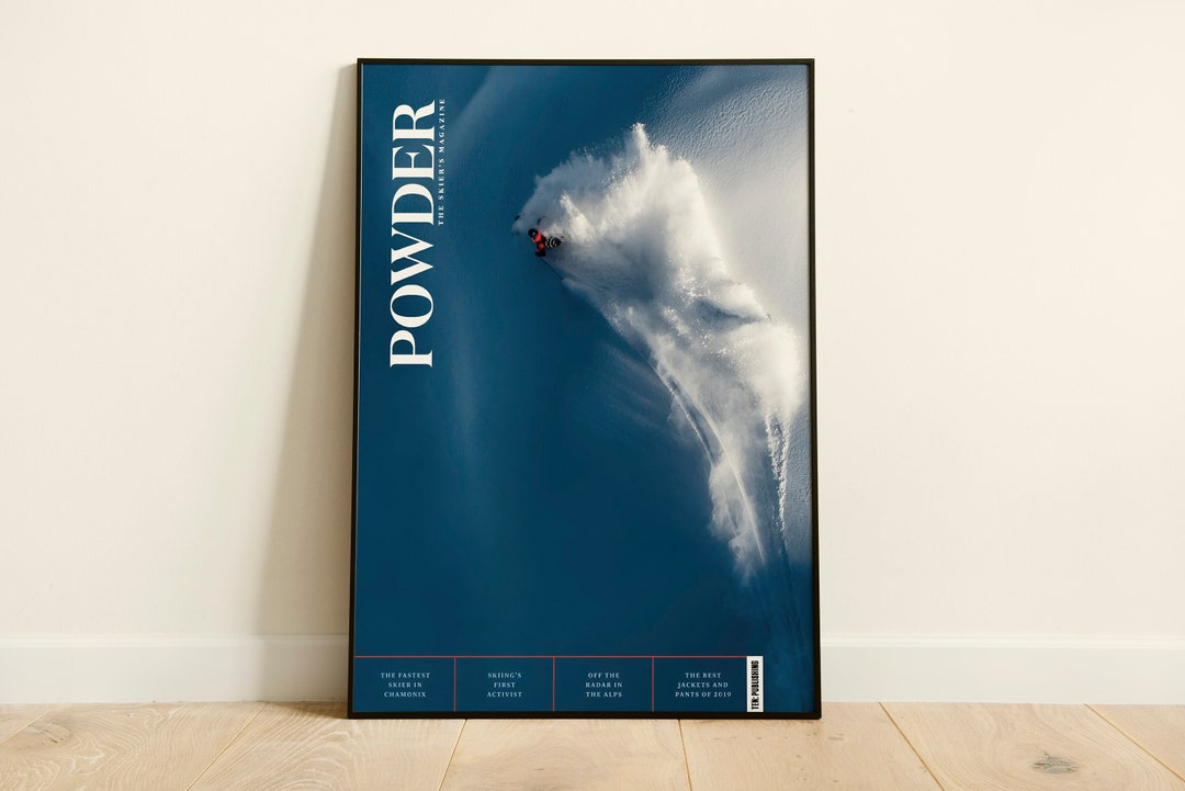 Powder Skiing Magazine Digital Poster, Ski Wall Art Poster, Outdoor Ski ...