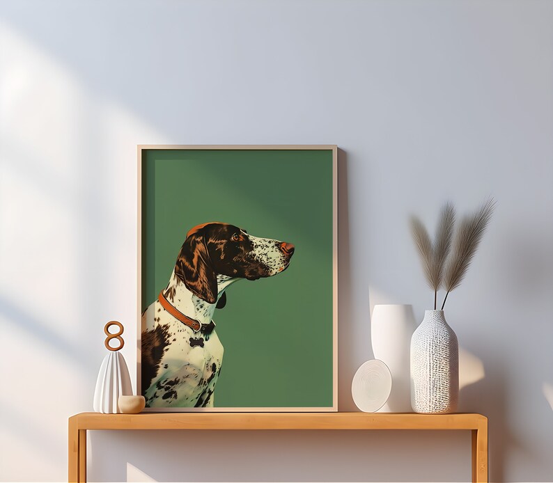 Vintage Pointer Dog Print Retro Duck Hunting Poster Outdoors Poster ...