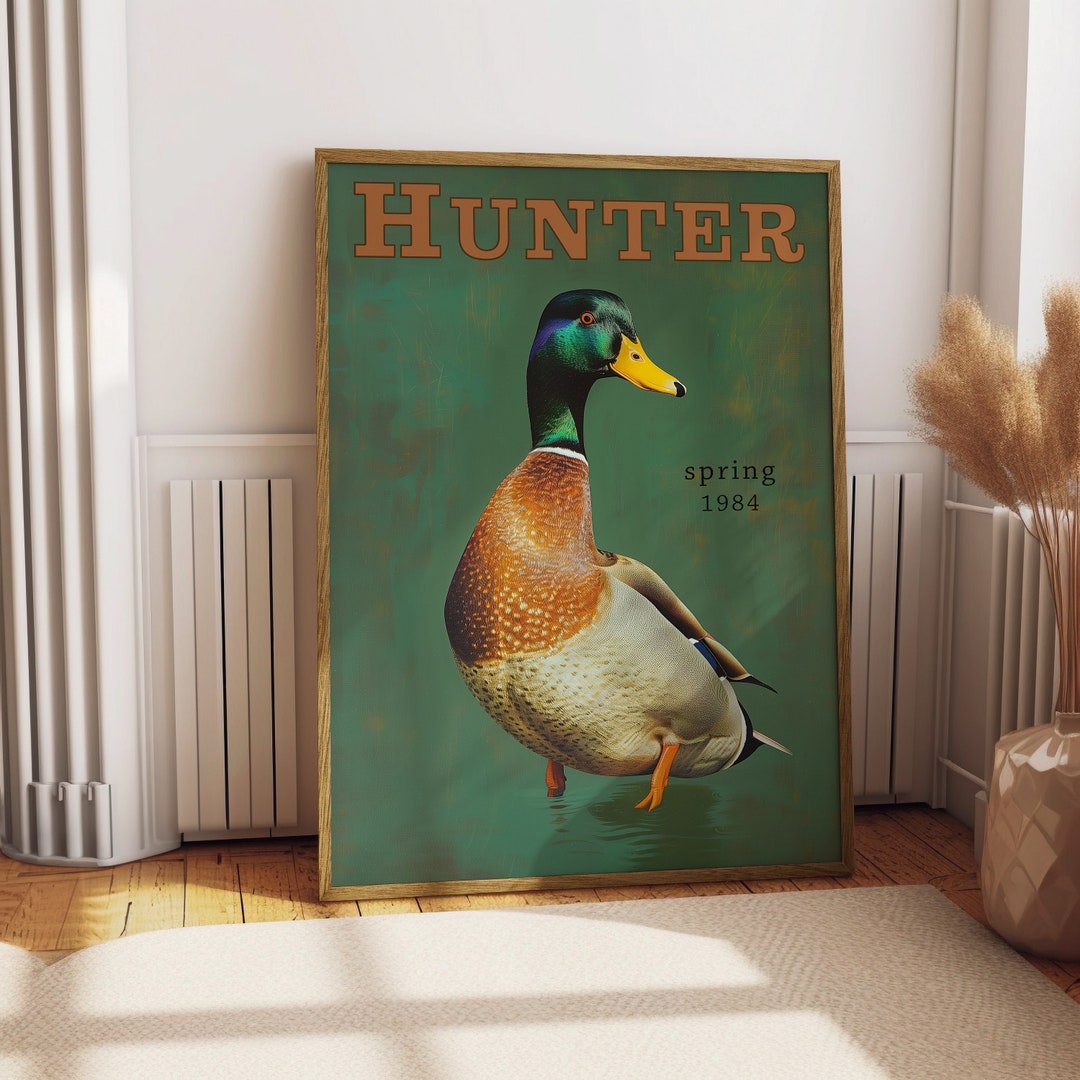 Vintage Mallard Print Retro Outdoors Duck Hunting Poster Travel Poster ...