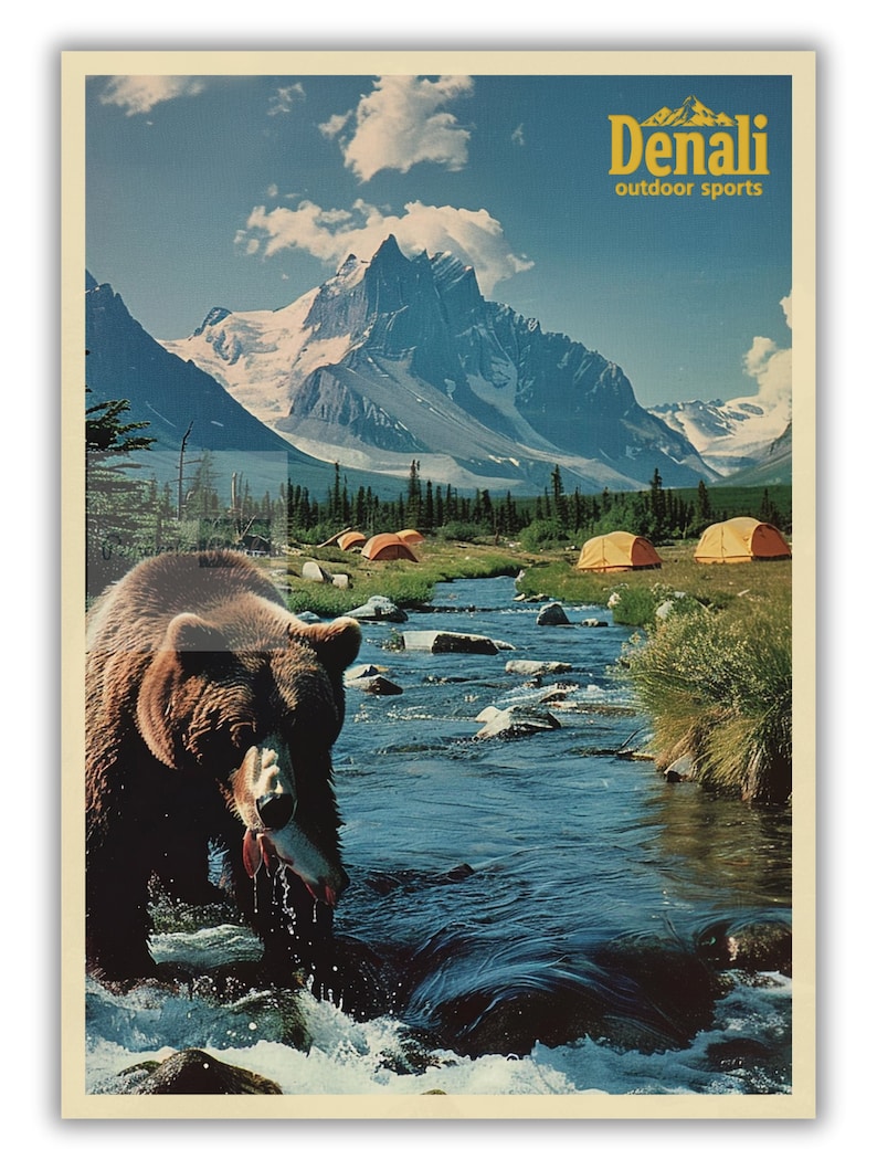 Vintage Backpacking Catalogue Poster, Retro Banff National Park ...