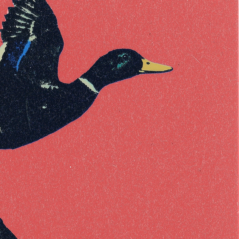 Retro Pop Art Flying Mallard Print, Vintage Outdoors Magazine Poster ...