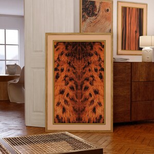 Vintage Cat Pelt Pattern Wall Decor Rustic Trippy Boho Style Print ...
