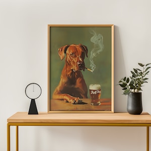 Ruff Day Funny Dog Print Vintage Beverage Poster Bar Wall Decor Retro ...